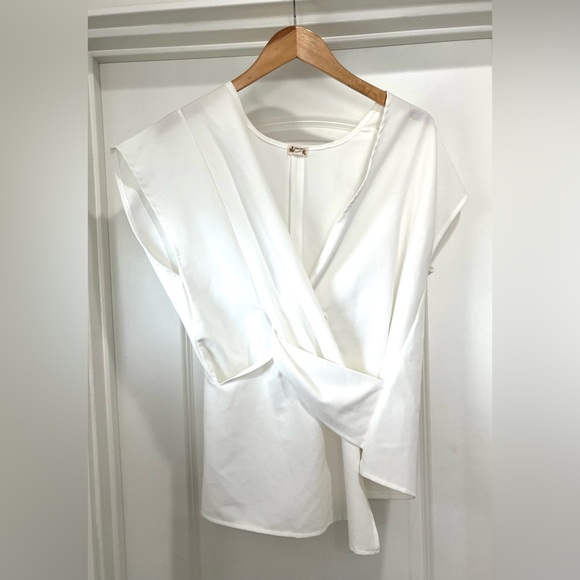 Ten Sixty Sherman | Tops | Elegant Wrap White Top | Poshmark